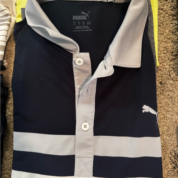 Puma | Shirts | Puma Black And Gray Polo Shirt | Poshmark